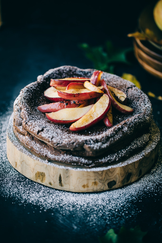 Rustic Brandy, Chocolate, and Apple Flourless Cake